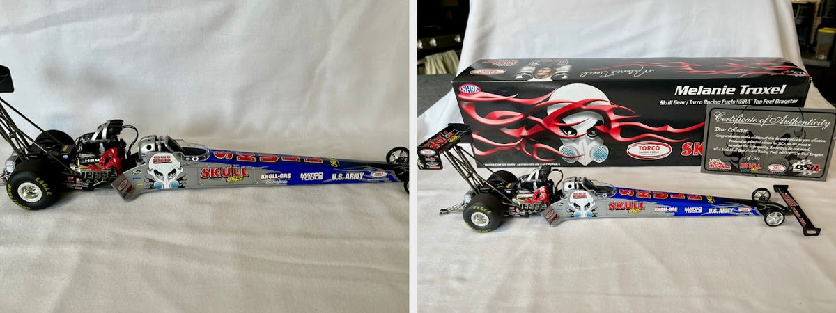 MELANIE TROXEL 2005 SKULL GEAR 1:24 NHRA DRAGSTER - Racing Champions ...
