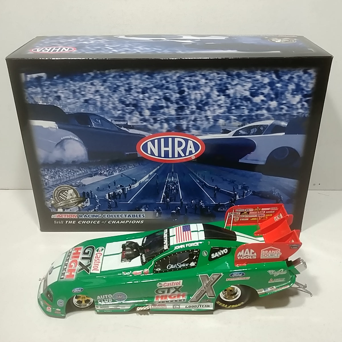 JOHN FORCE 2009 CASTROL GTX HIGH MILEAGE 1:24 NHRA DIECAST FUNNY CAR b ...