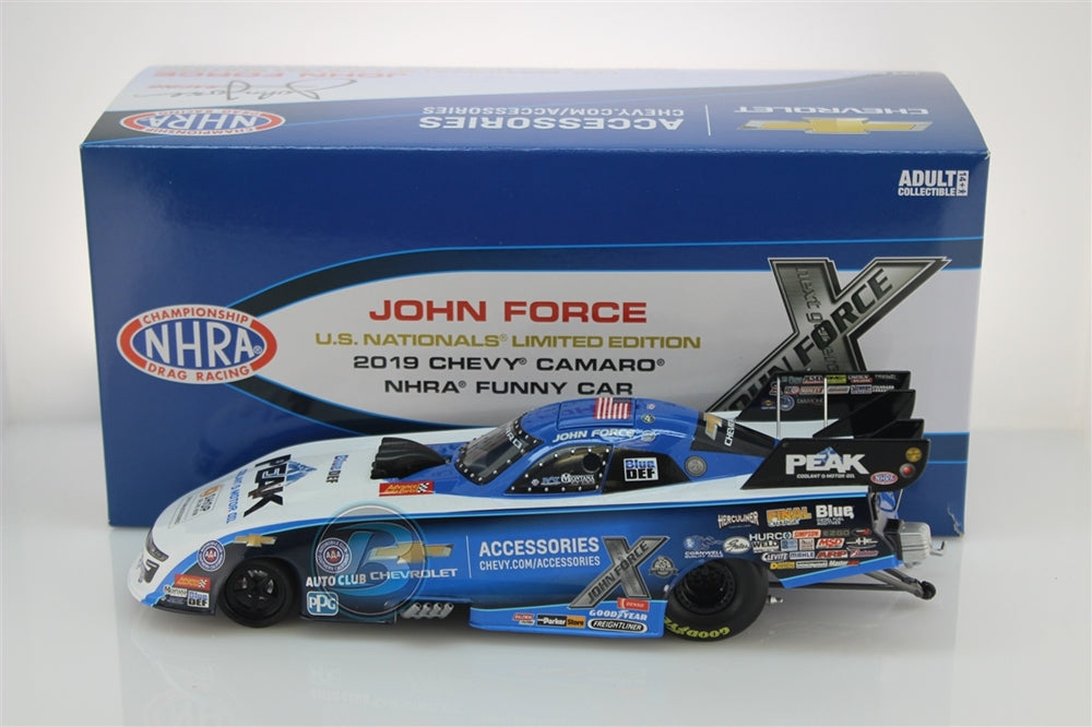 JOHN FORCE 2019 CHEVROLET ACCESSORIES US NATIONALS 1:24 NHRA DIECAST F ...